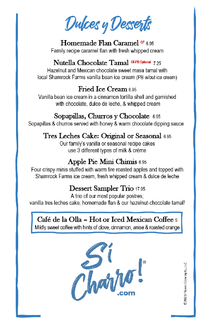 El Charro Café - Regular Menu